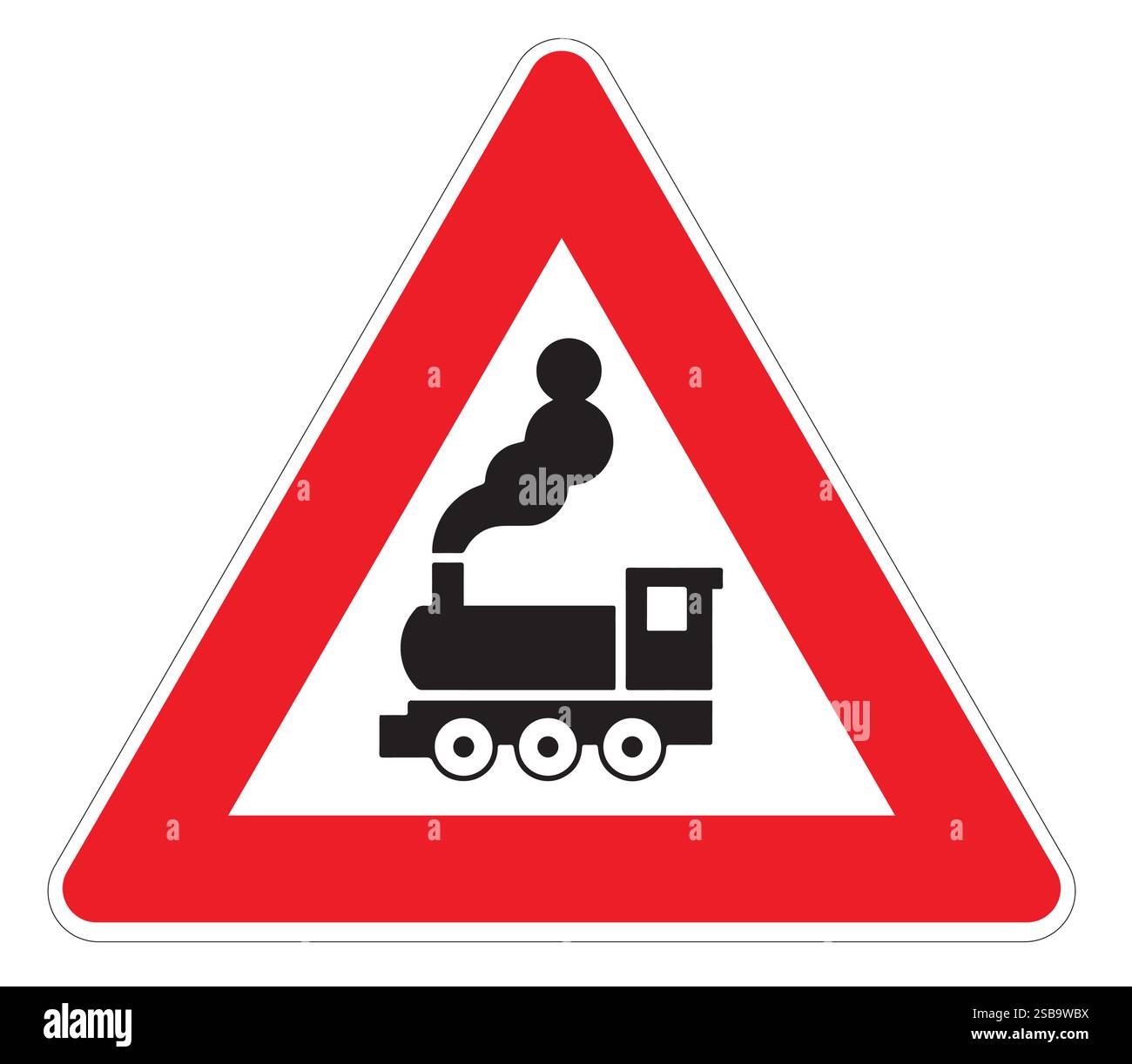 illustrator danger sign approaching train Stock Vector Image & Art - Alamy