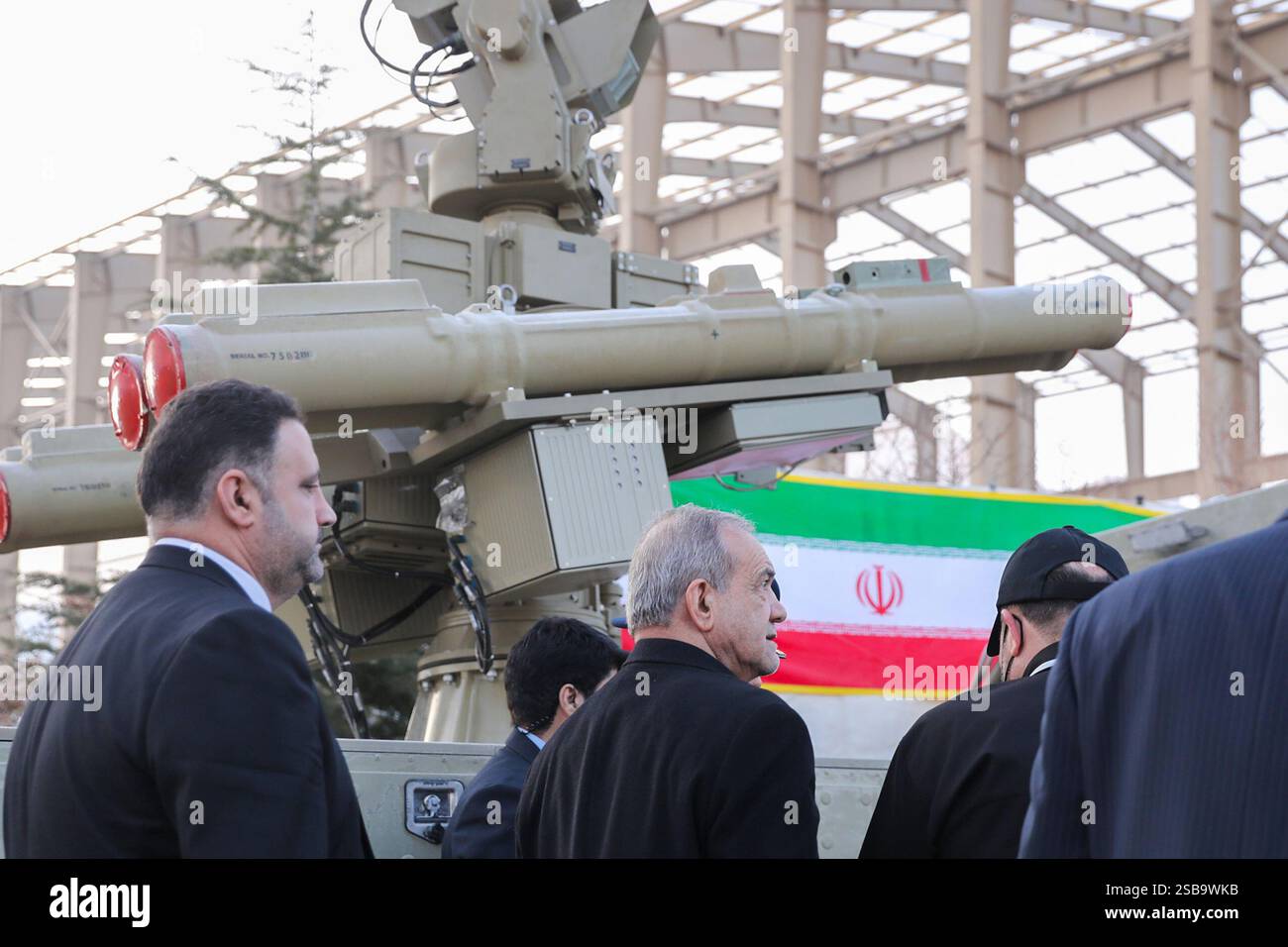 Tehran, Iran. 2nd Feb, 2025. Iranian President MASOUD PEZESHKIAN (C ...