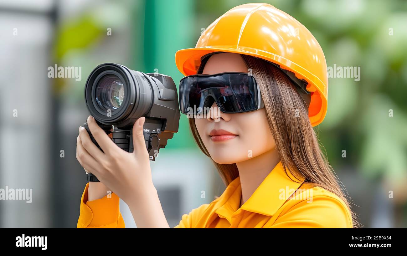 Engineer Conducting Thermal Imaging Inspection of Industrial Equipment ...