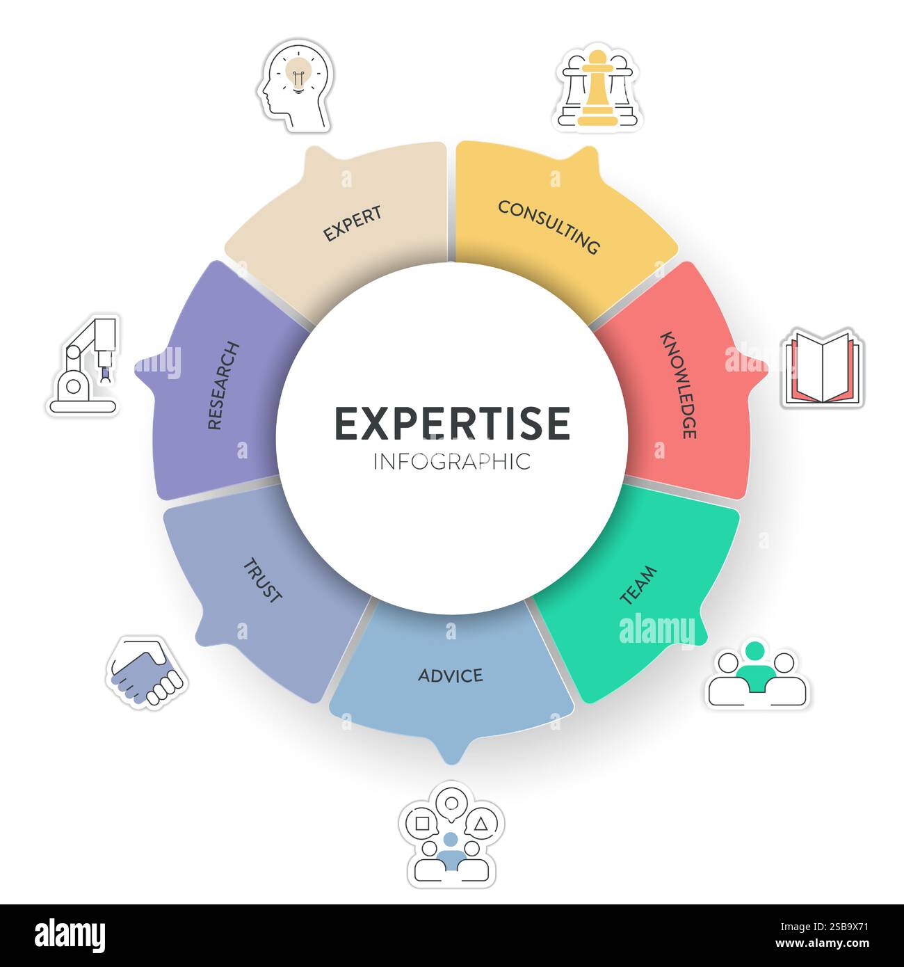 Expertise framework infographic diagram chart banner with illustration ...