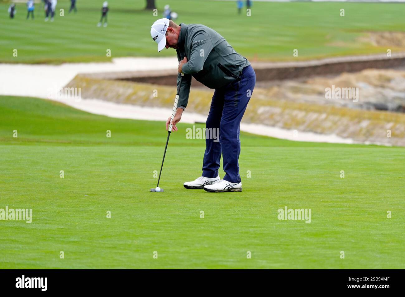 PEBBLE BEACH, CA - FEBRUARY 01: PGA golfer Lucas Glover putts on the ...
