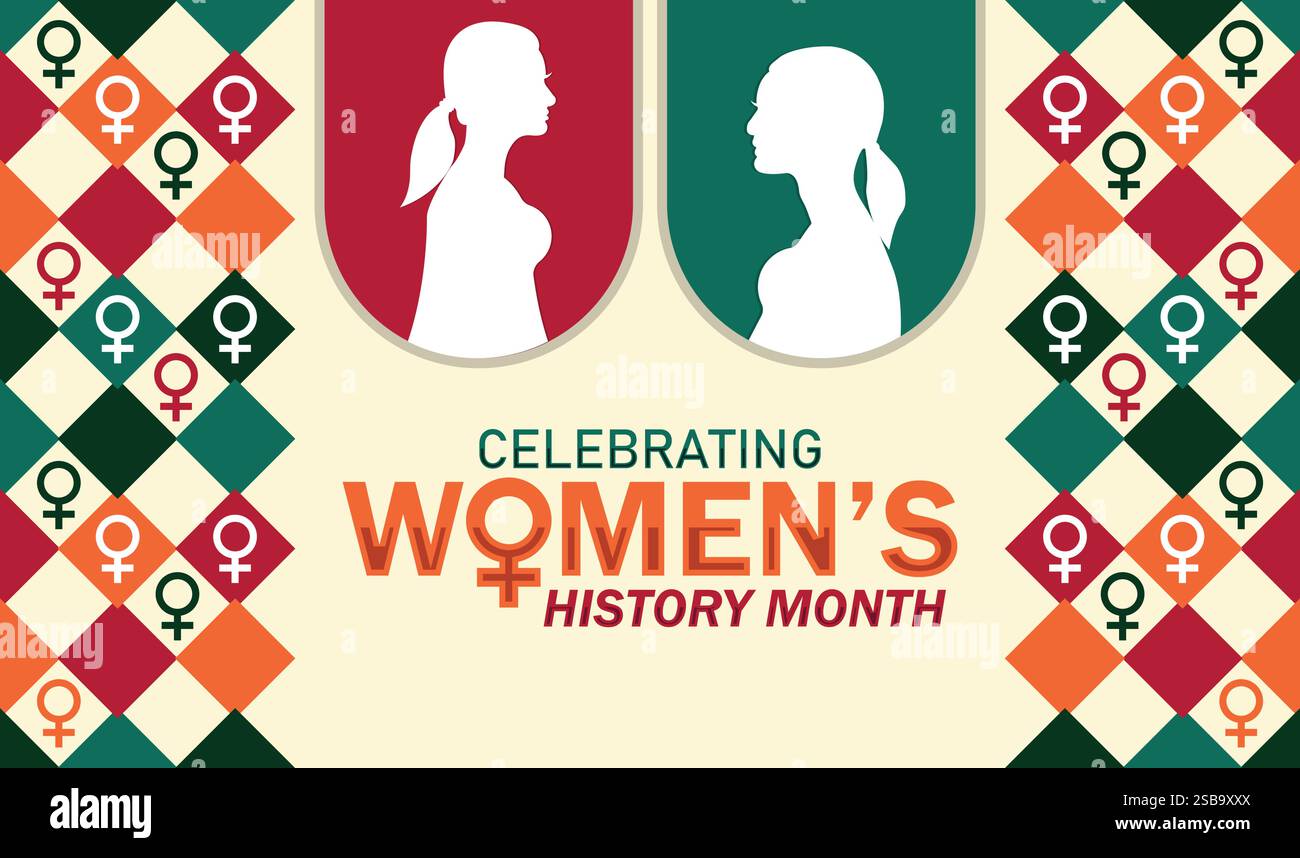 Celebrating Women's History Month. Vector illustration. Design element ...
