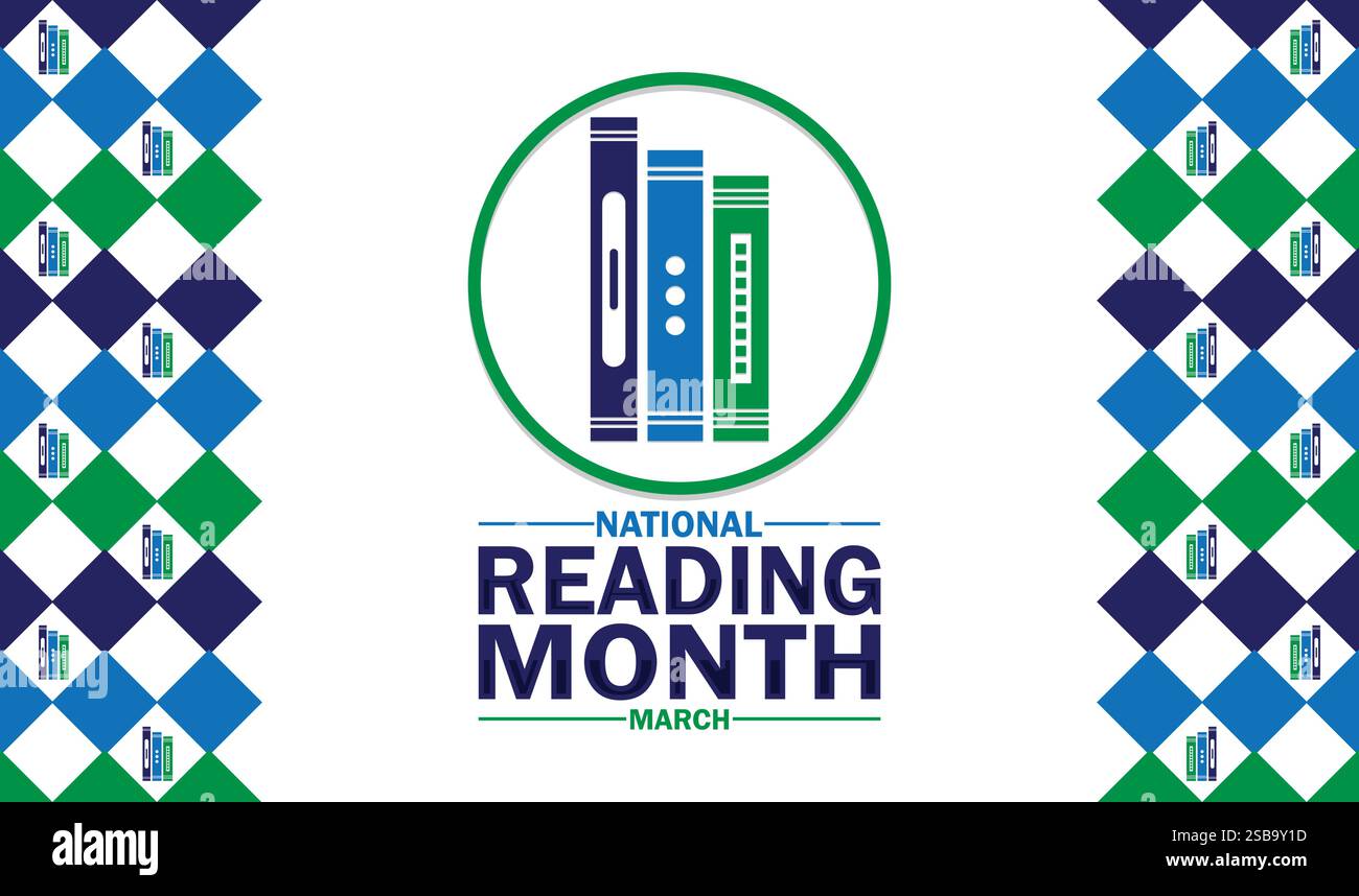 National Reading Month. March. Vector illustration. Design for banner ...