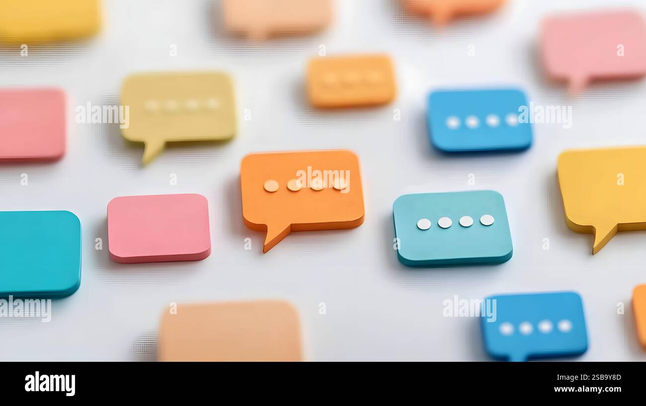 Assorted Colorful Speech Bubbles in Different Geometric Shapes on a ...