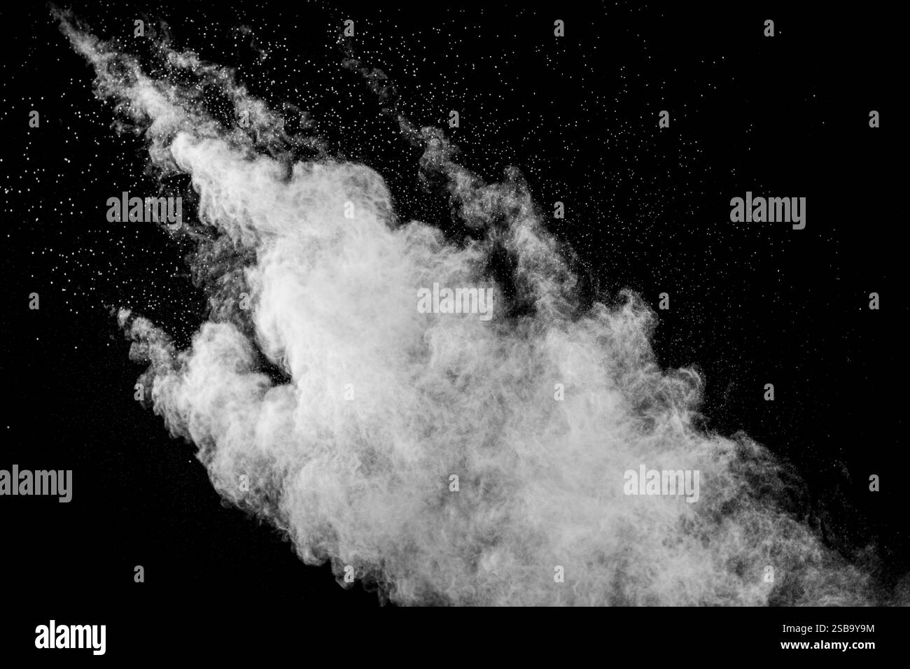 White cloud of powdery substance is floating in the air Stock Photo - Alamy