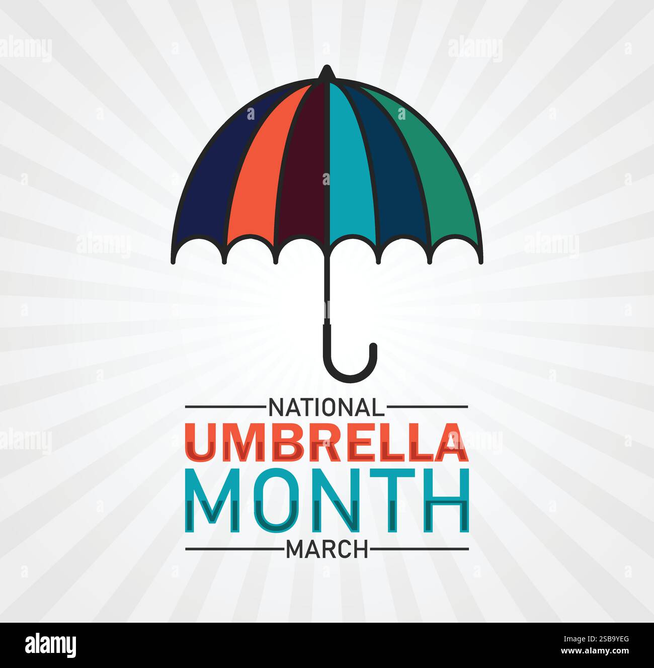 National Umbrella Month. March. Holiday concept. Template for ...