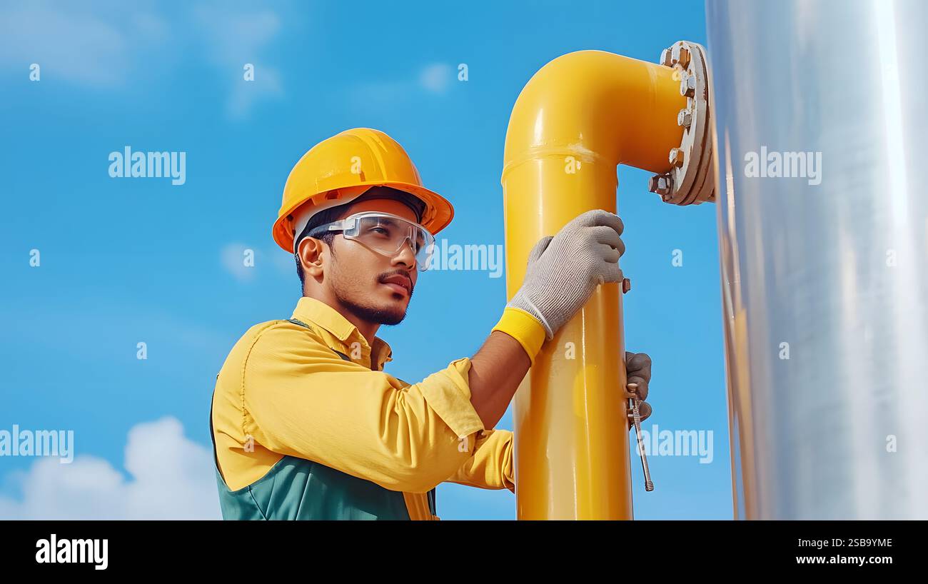 Technician in Protective Uniform Performing Routine Inspection and ...