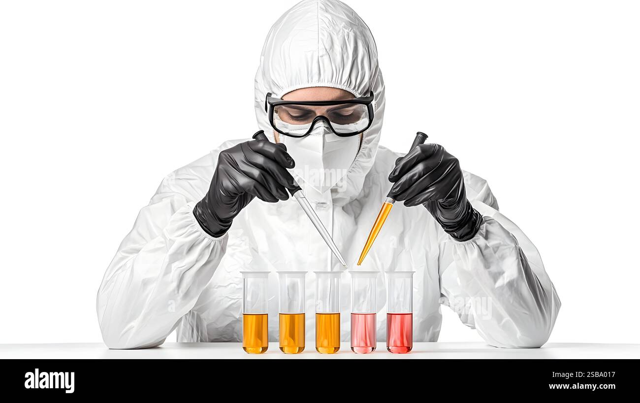 Materials Engineer Analyzing Chemical Samples in Modern Laboratory ...