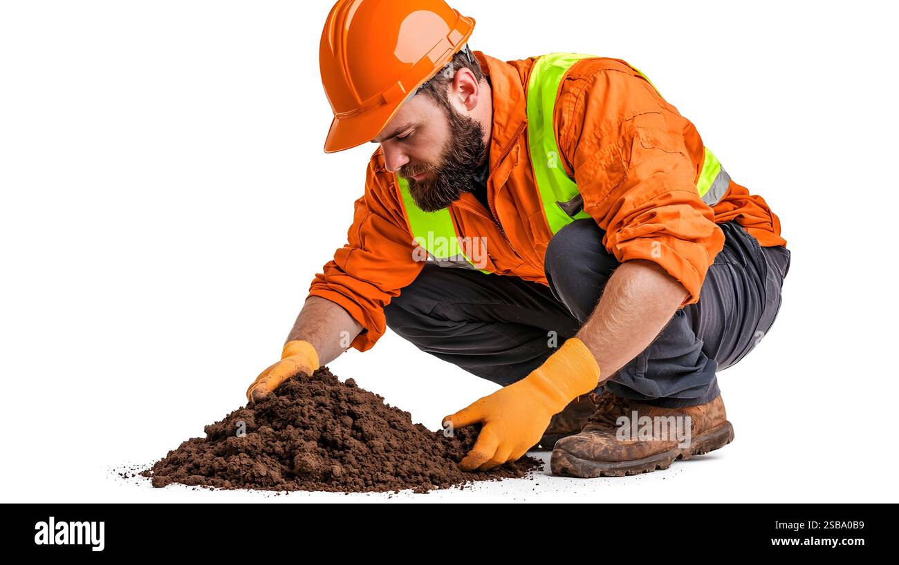 Geotechnical Engineer Studying Soil Samples in Laboratory for ...