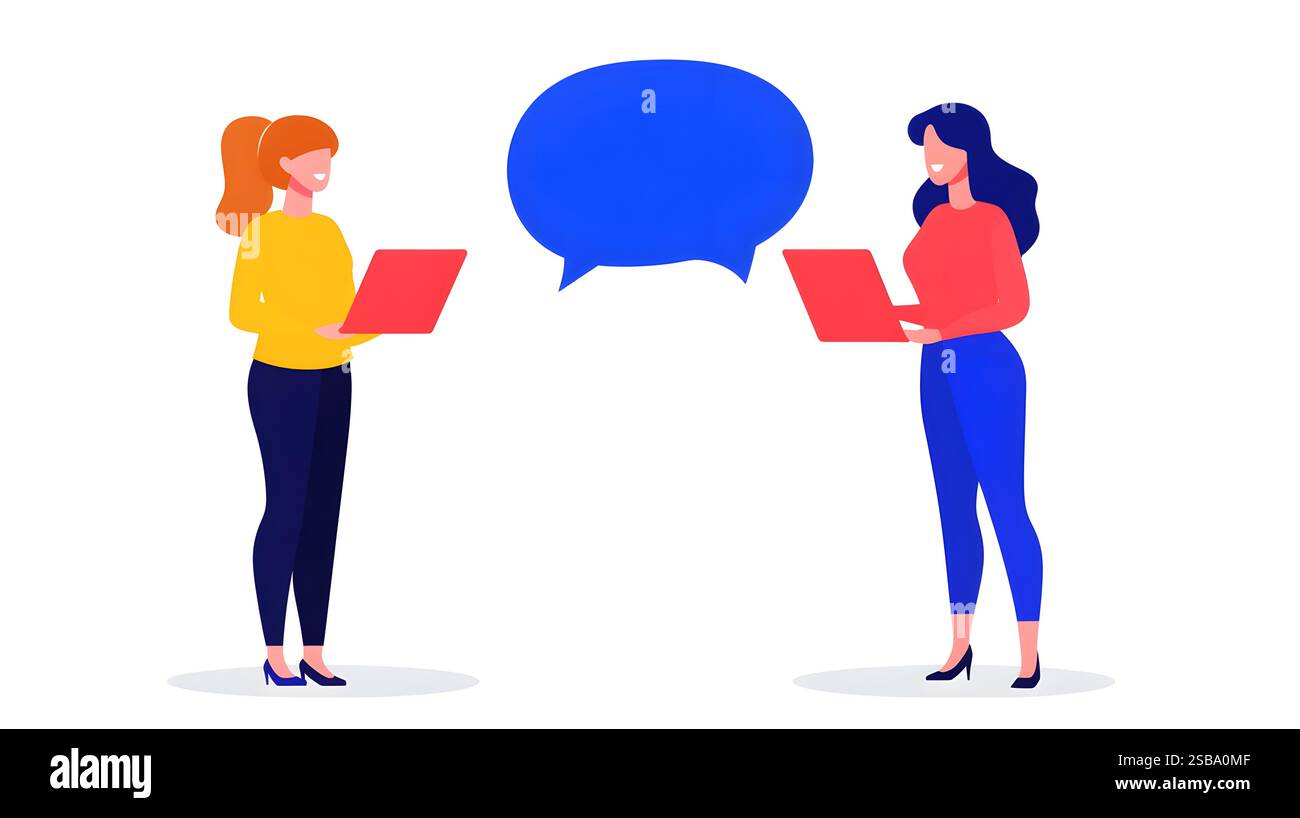 Two female team members sharing product insights and feedback with the ...