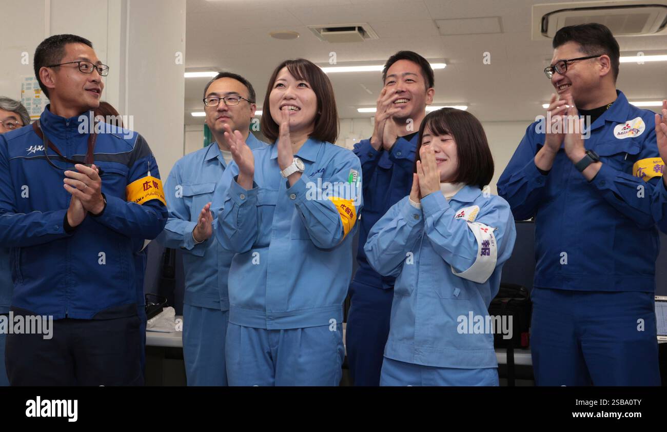 Staffs celebrate after H3 rocket (H3 Launch Vehicle) F5 launching at ...