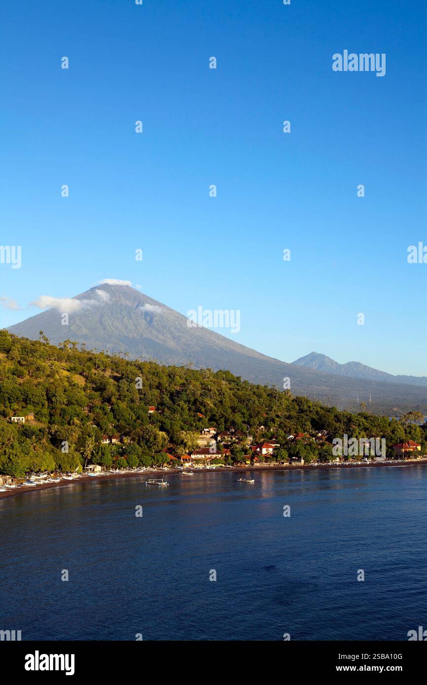 View of Amed Beach and Jemeluk Bay a coastal village that offers ...