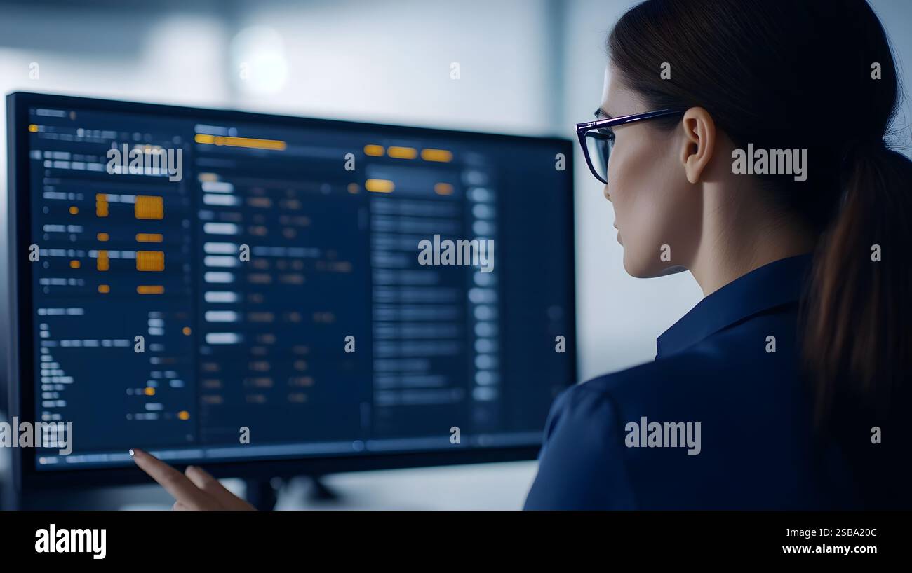 A software company representative demonstrates the powerful features ...