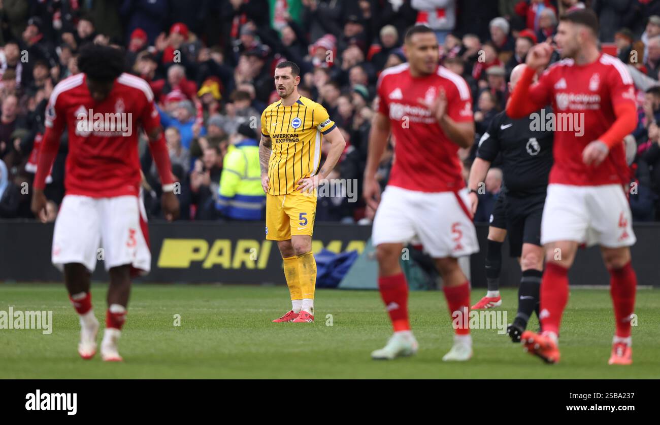 Nottingham, UK. 01st Feb, 2025. Lewis Dunk (B&HA) dejection after the ...