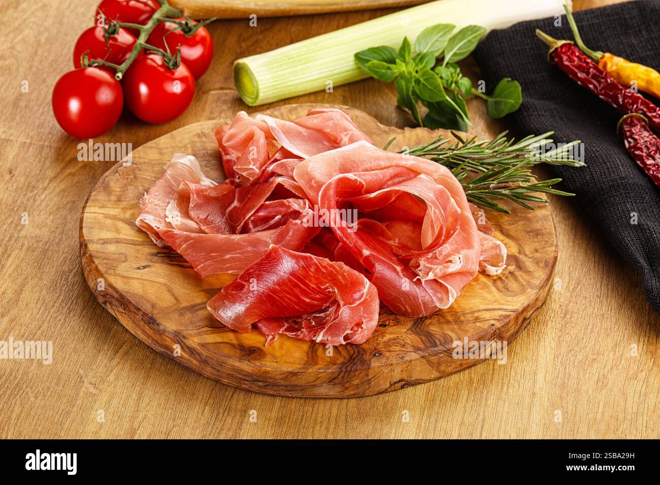 Spanish cuisine pork meat Jamon crudo Stock Photo - Alamy