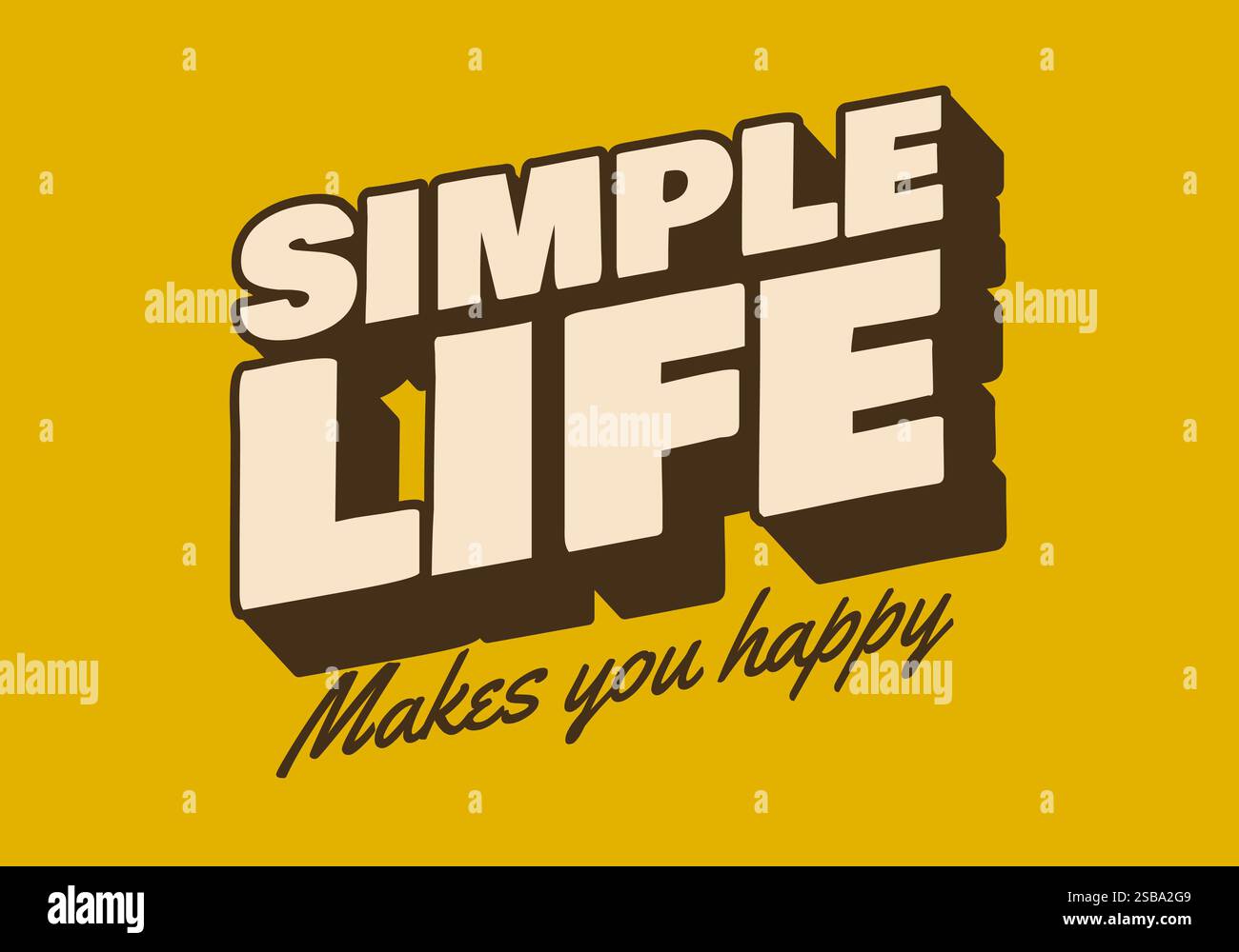 Simple life. Retro text effect design in bold fonts Stock Vector Image ...
