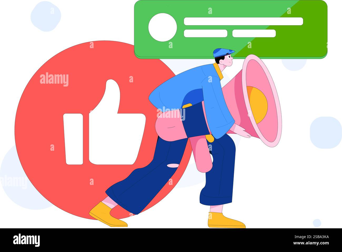 Notification announcement vector creative flat hand drawn illustration ...