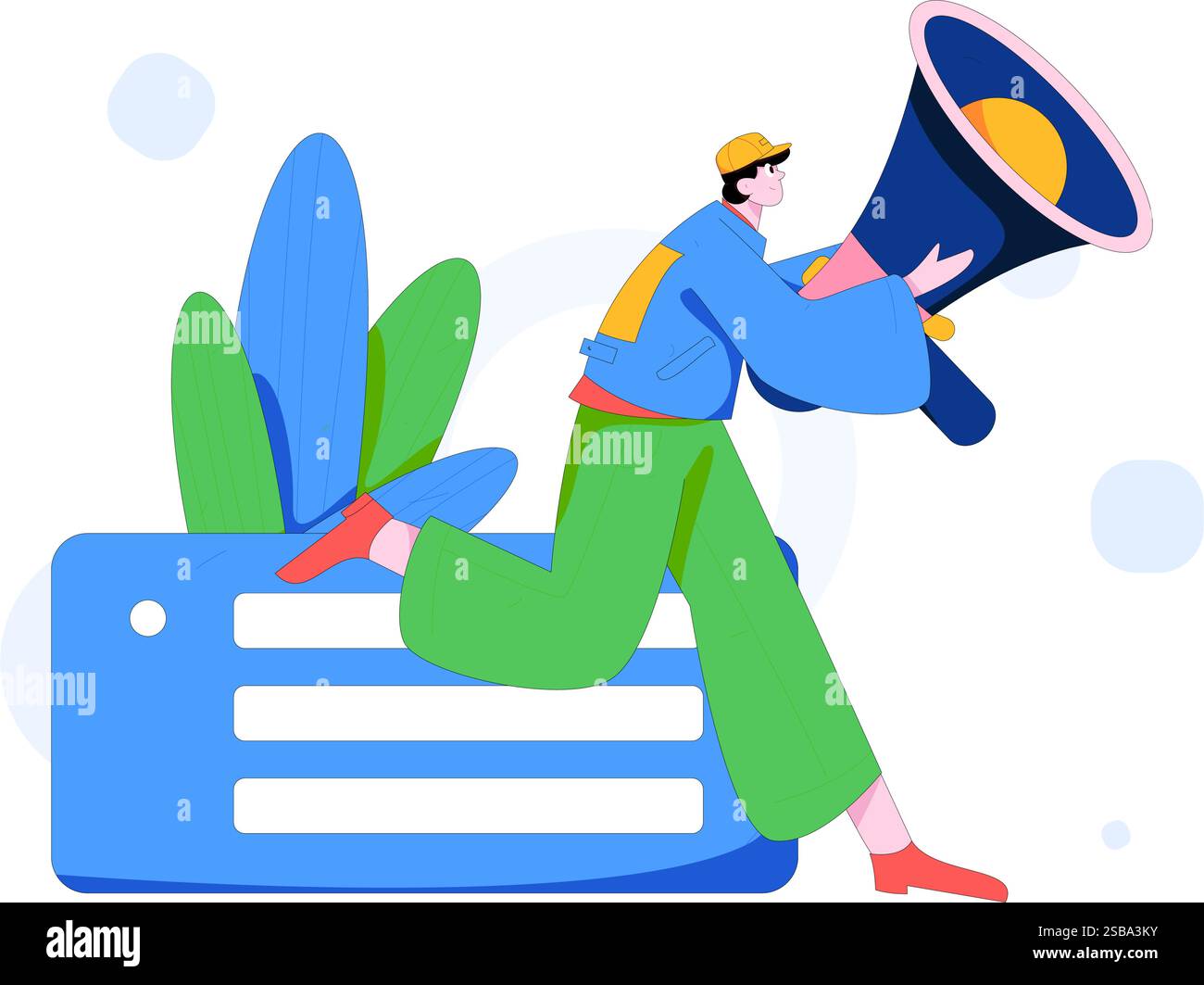 Notification announcement vector creative flat hand drawn illustration ...