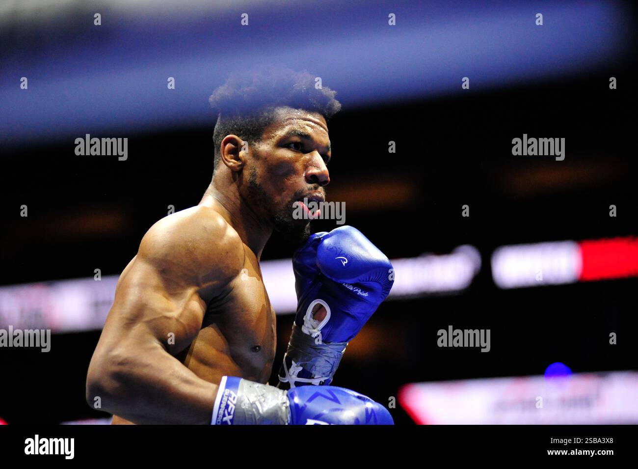 Rommell Toran (blue and gold shorts) fell to John Vallejo by way of knockout at the Winter ...