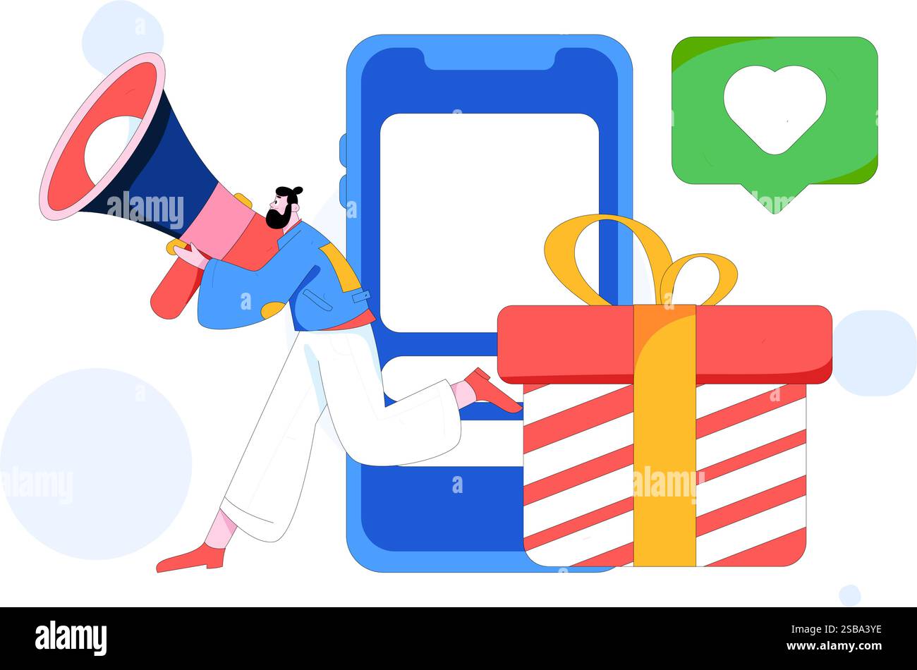 Notification announcement vector creative flat hand drawn illustration ...