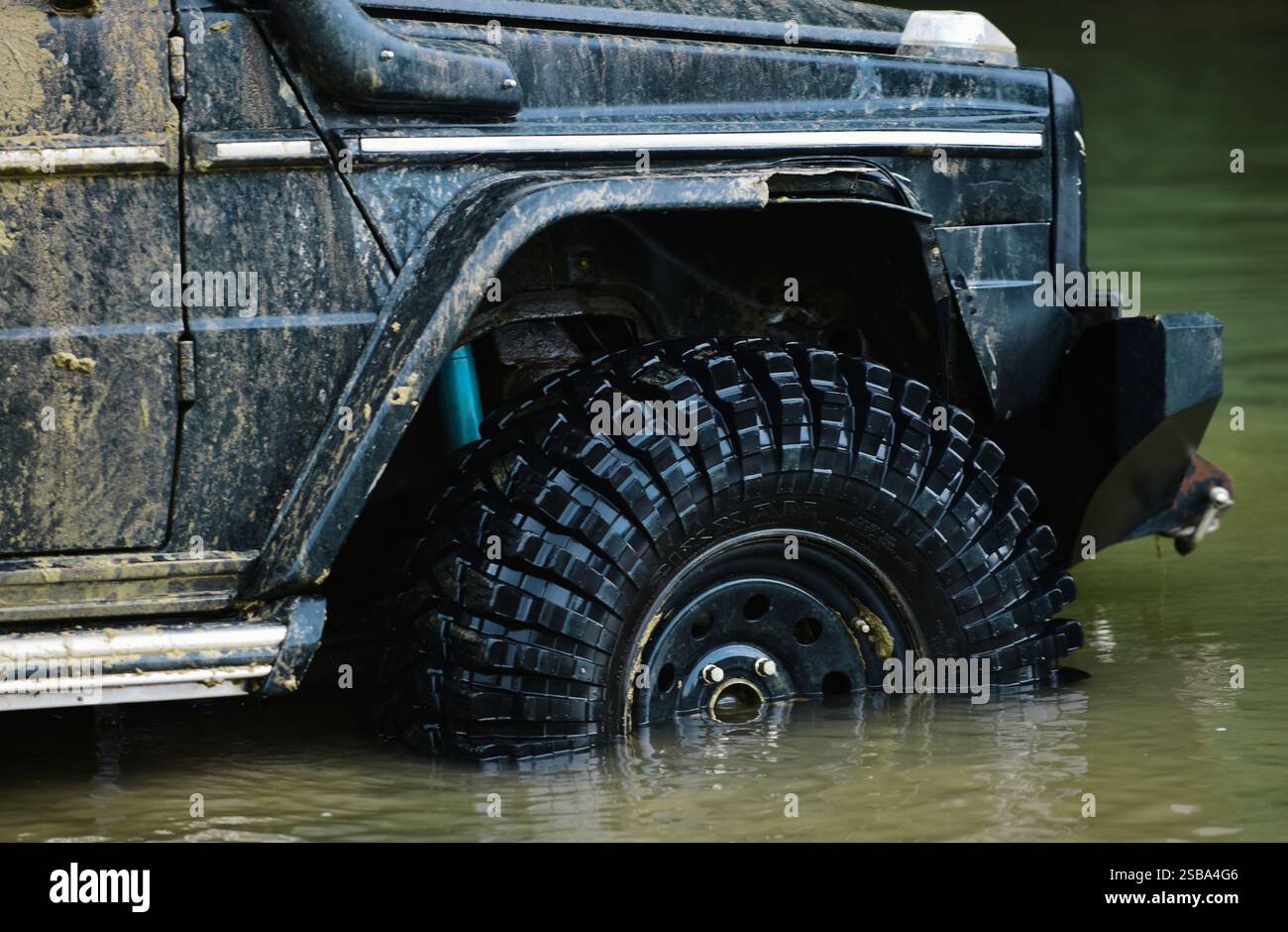 Off-road vehicle goes on mountain way. Road adventure. Adventure travel ...