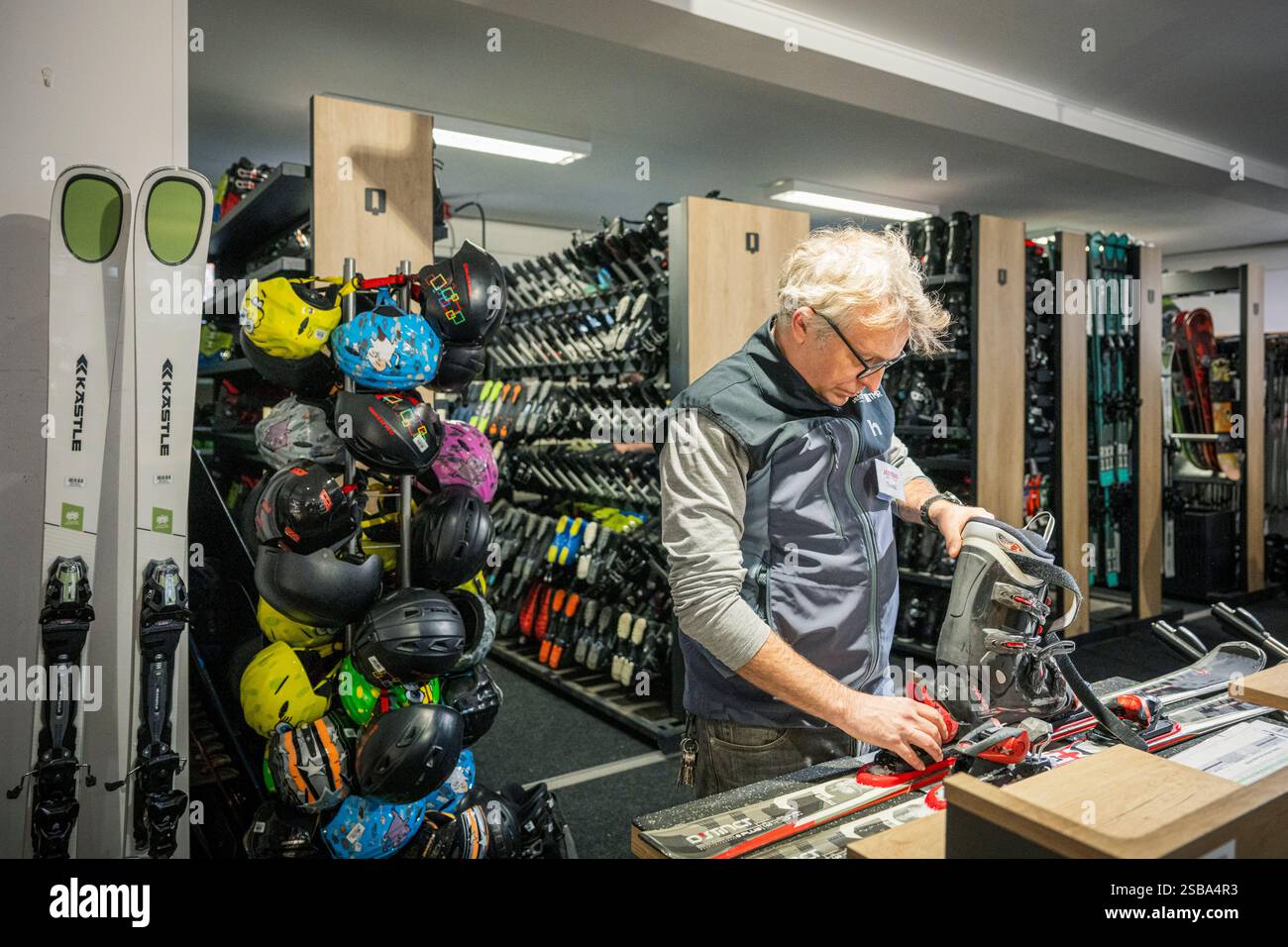 Jested, Liberec. 31st Jan, 2025. Ski rental service in Jested, Liberec ...