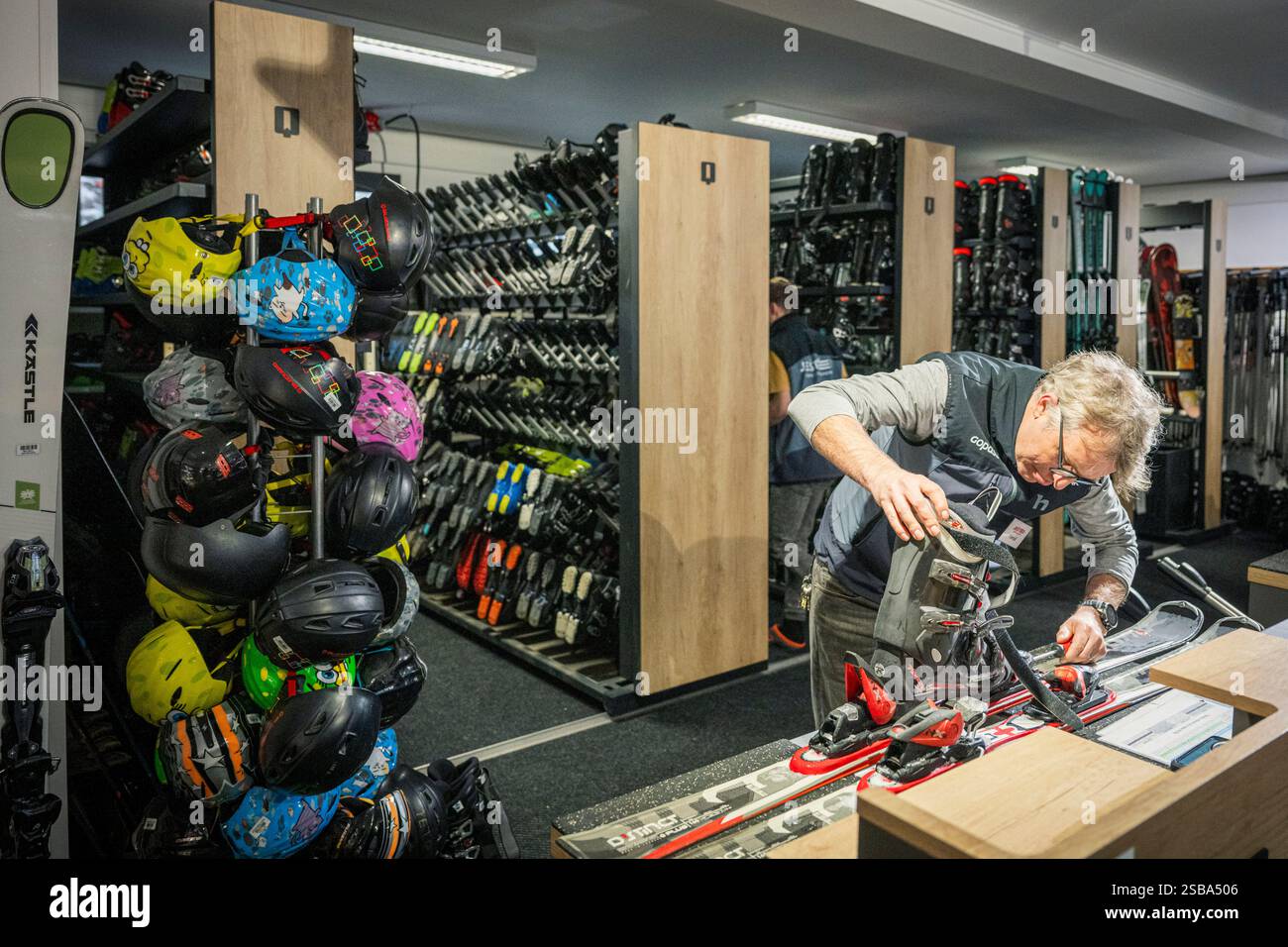 Jested, Liberec. 31st Jan, 2025. Ski rental service in Jested, Liberec ...
