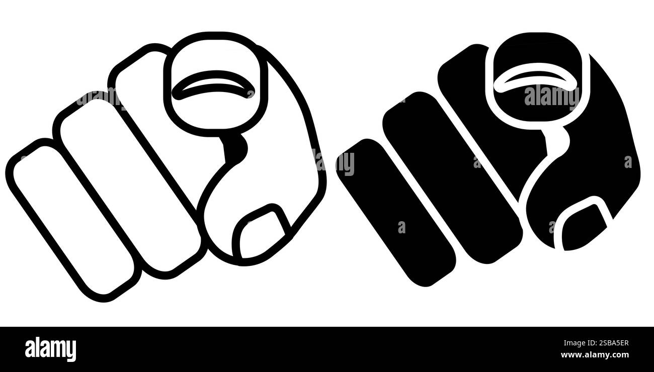 Silhouette and outline index finger pointing at you, finger pointing at ...