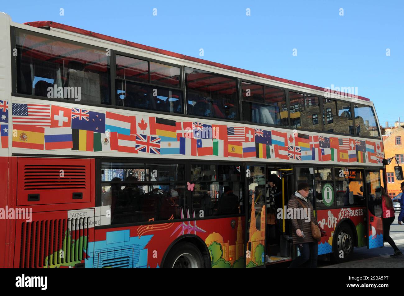 Copenhagen/Denmark 18..March.2018 .Tourists traveling with hop on hp ...