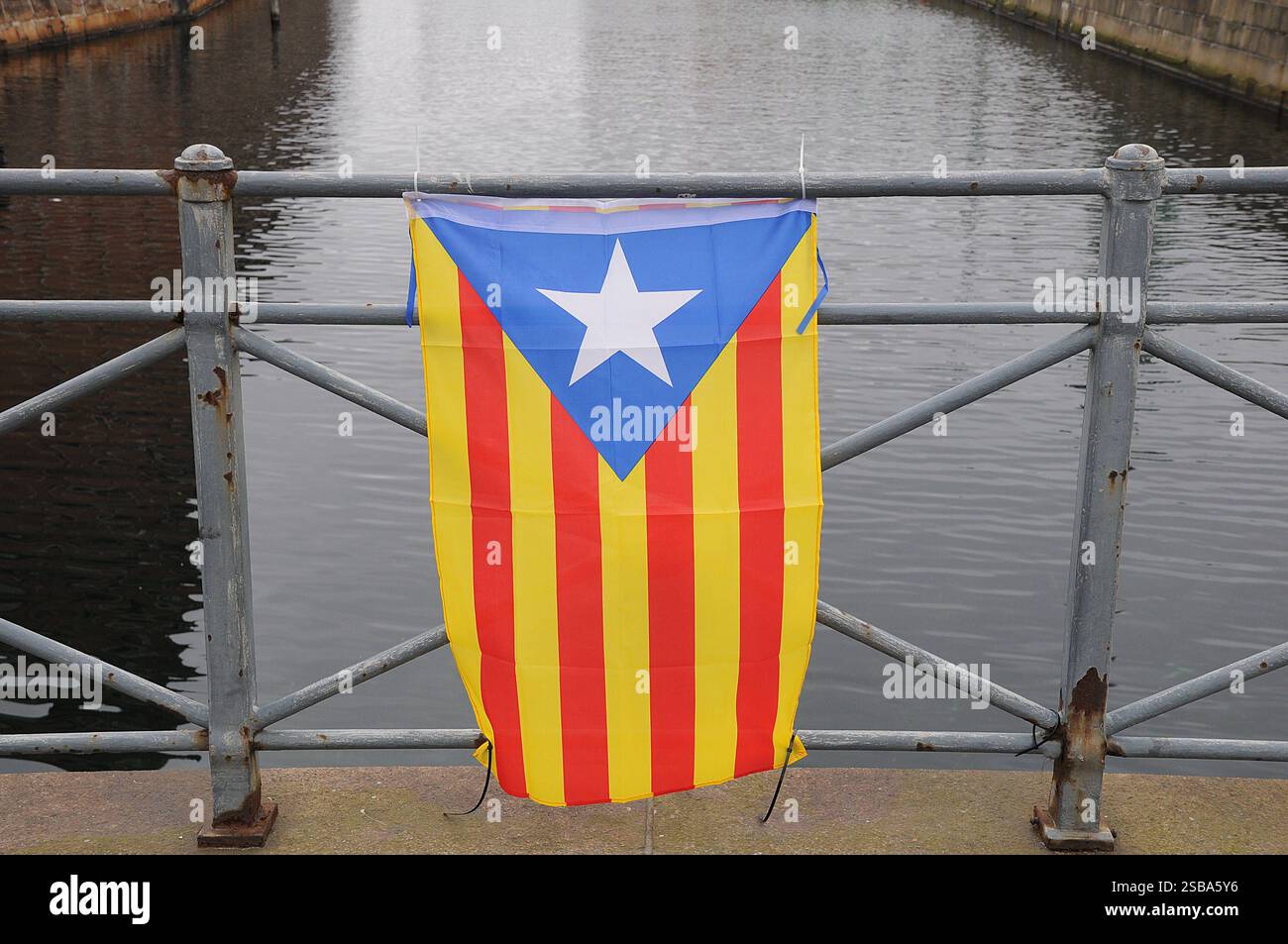 Catalonia flag and yellow ribbons are seen in danish capital catlonia ...
