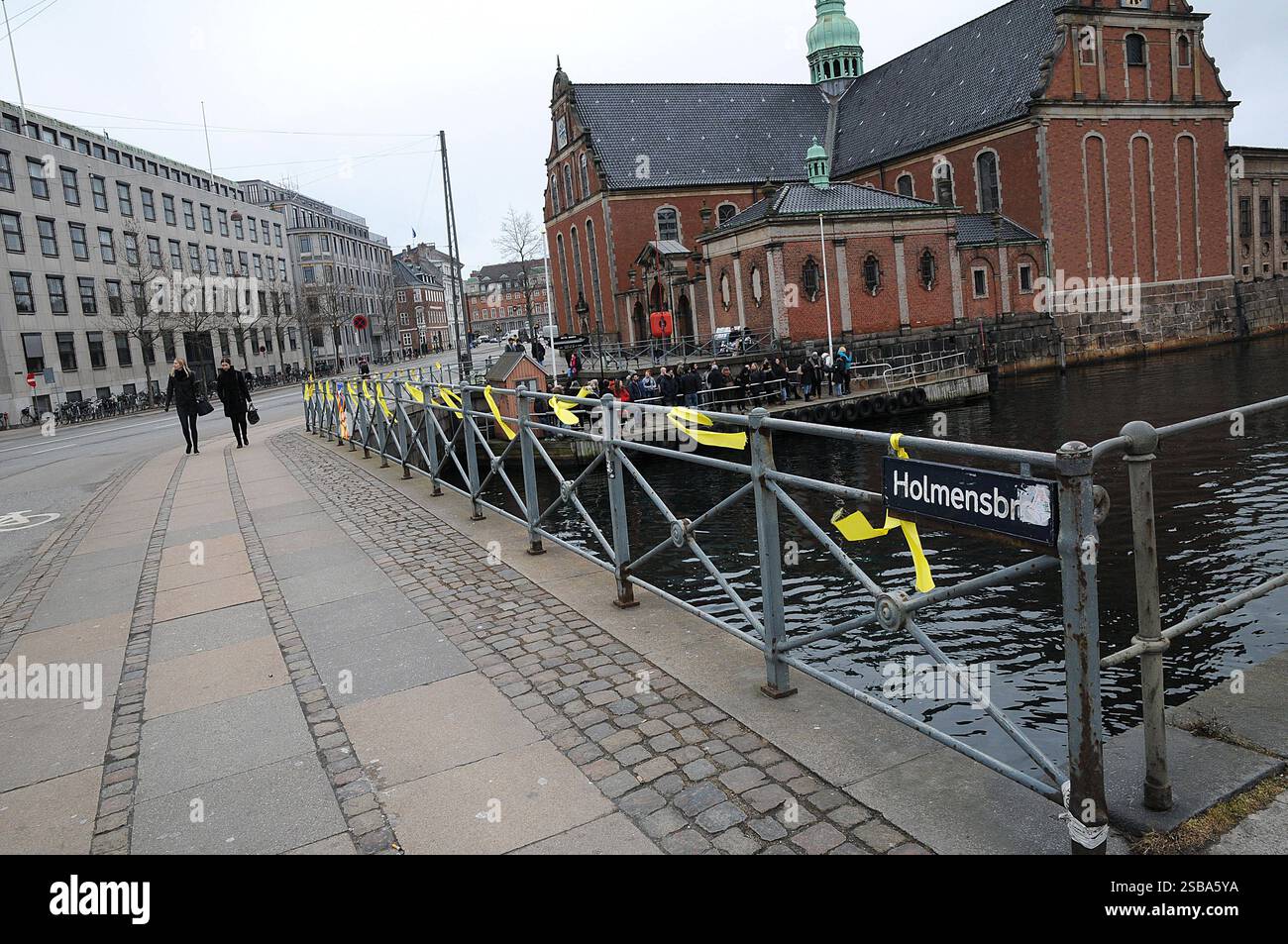 Catalonia flag and yellow ribbons are seen in danish capital catlonia ...