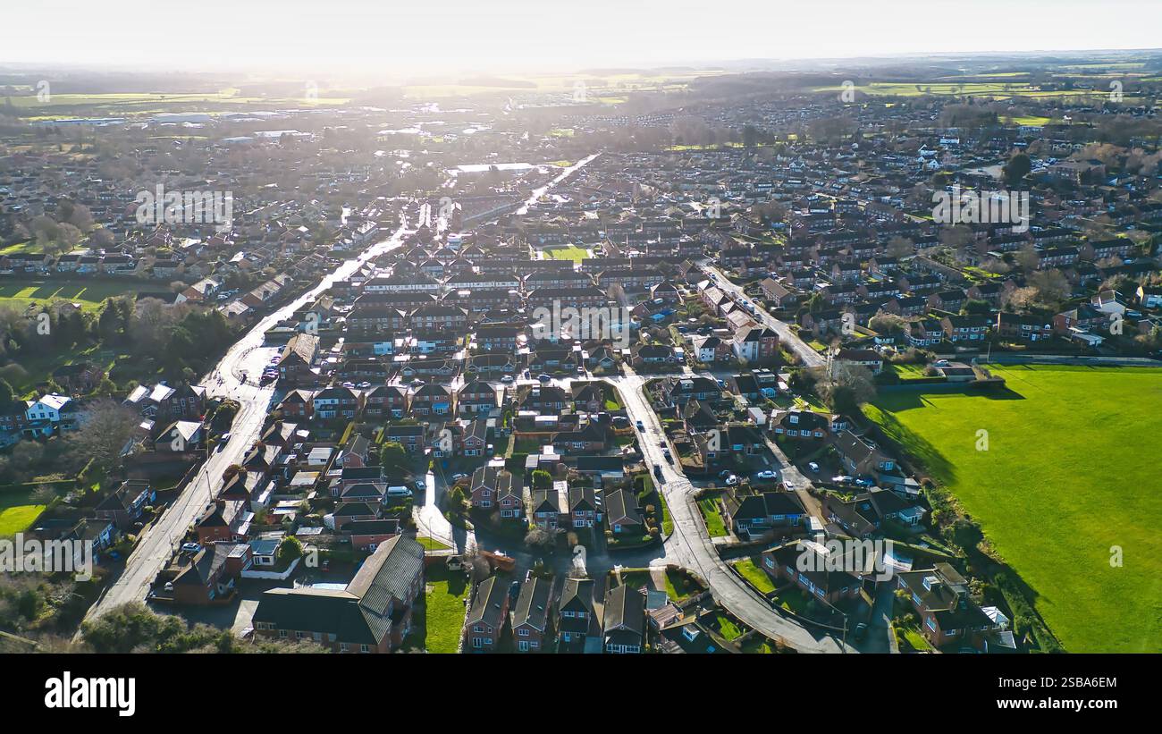 Aerial view showing green suburban hi-res stock photography and images ...