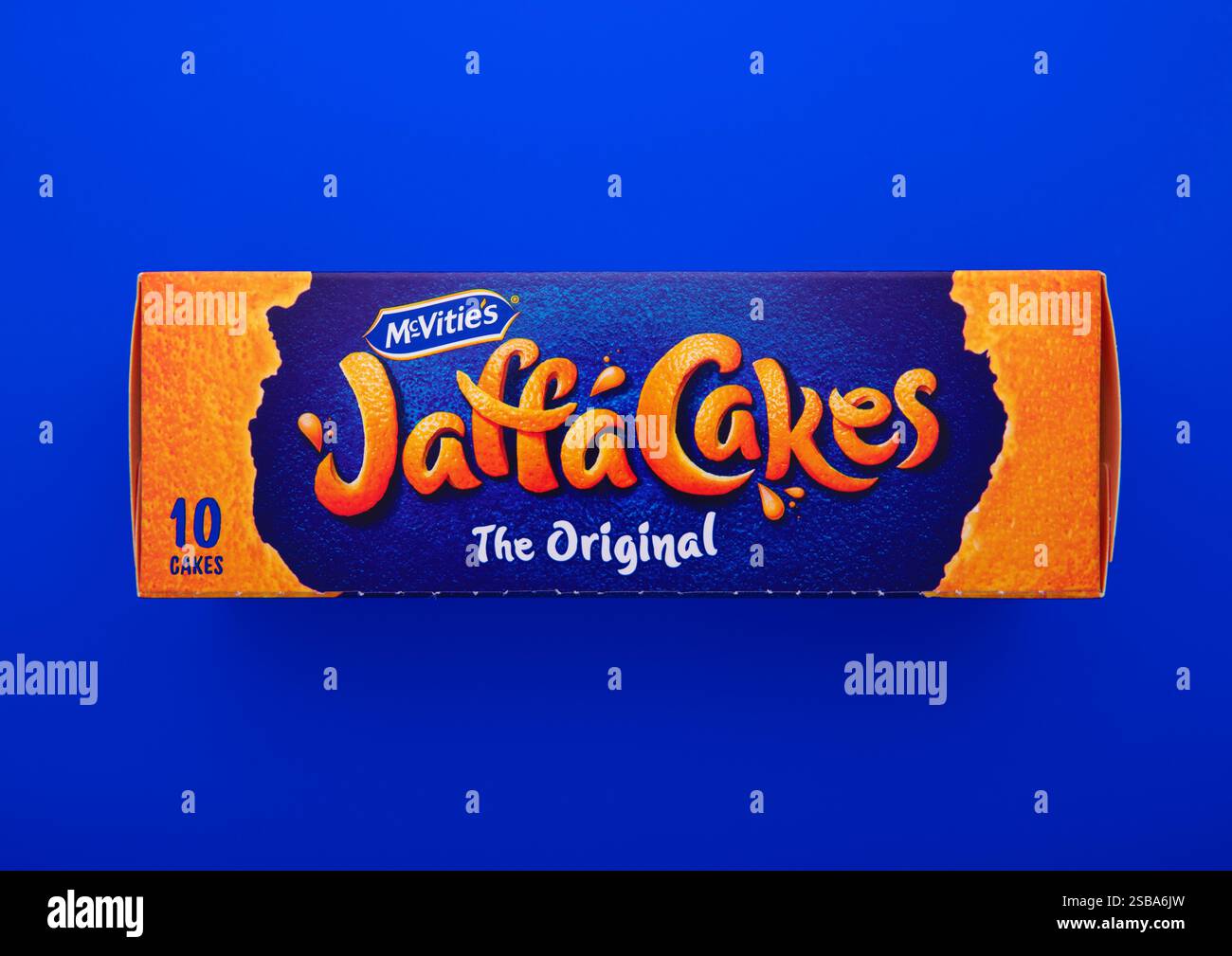 LONDON, UK - JANUARY 31, 2025: Box of Jaffa Cakes biscuits filled with ...