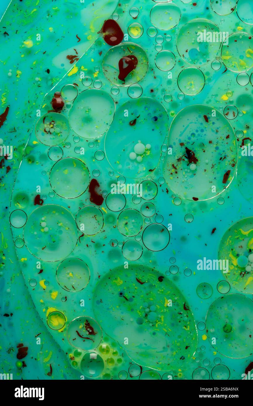 Stunning creative macro abstract still-life of colour infused milk and ...