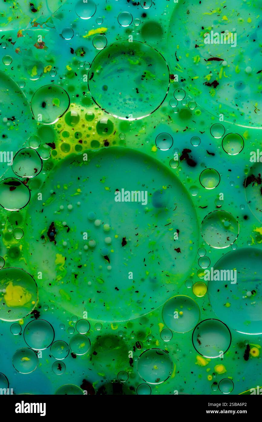 Stunning creative macro abstract still-life of colour infused milk and ...