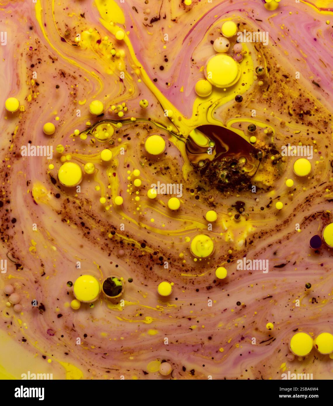 Stunning creative macro abstract still-life of colour infused milk and ...