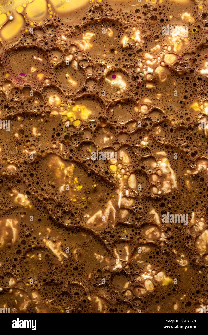 Stunning creative macro abstract still-life of colour infused milk and ...