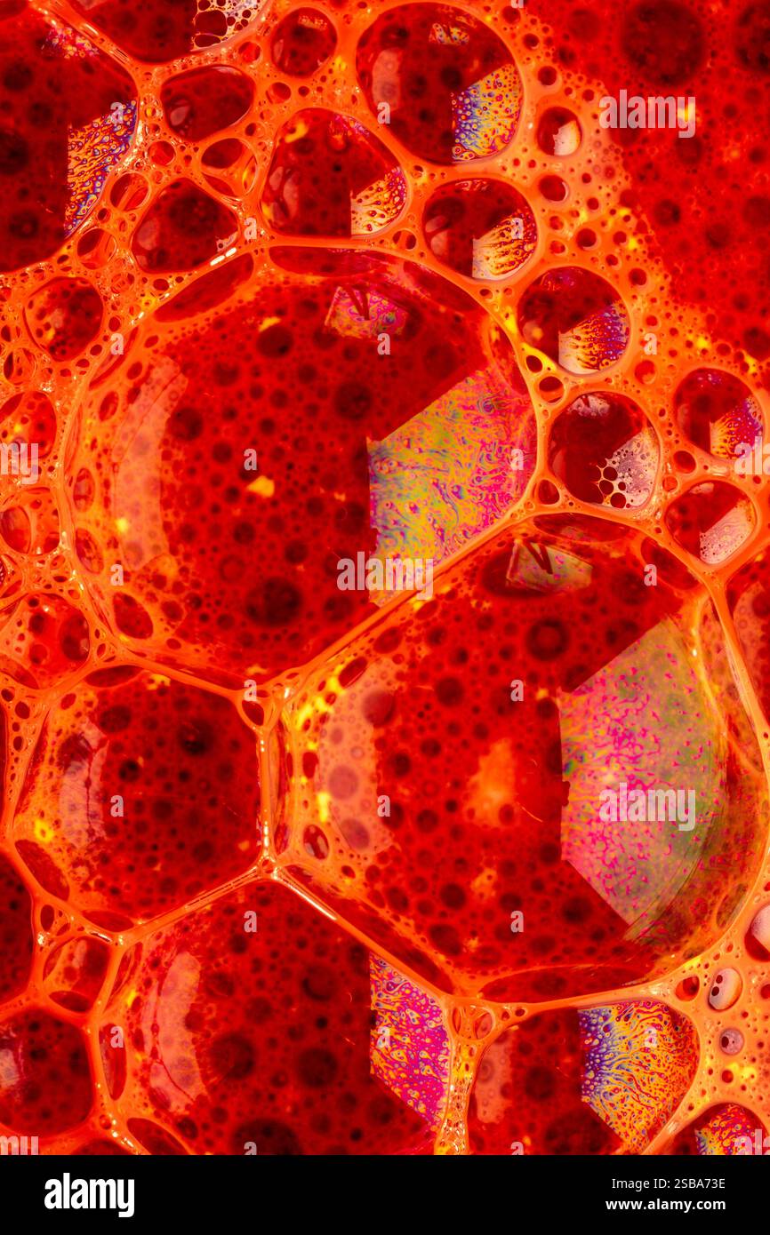 Stunning creative macro abstract still-life of colour infused milk and ...