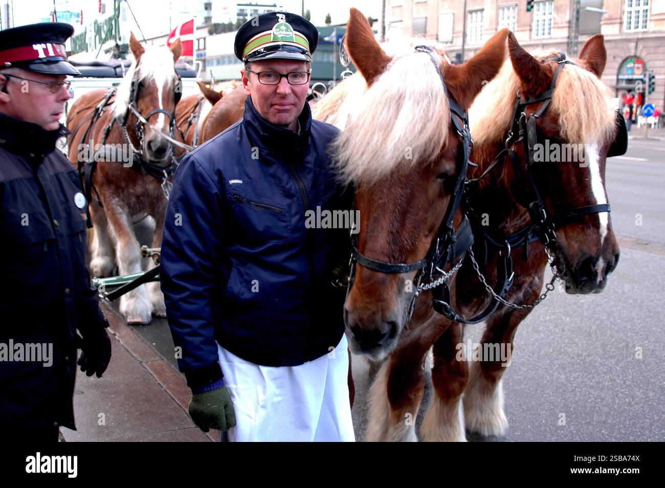 Carlsberg beer horse cart driver Copenhagen Denmark Dece.13,2005 Stock ...