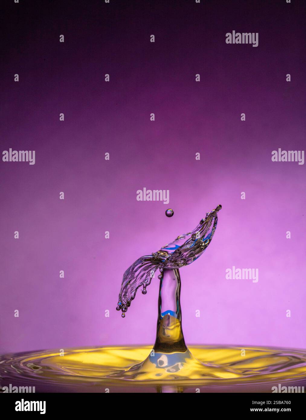 Arresting, ethereal, colour infused, imaginative water collision, macro ...