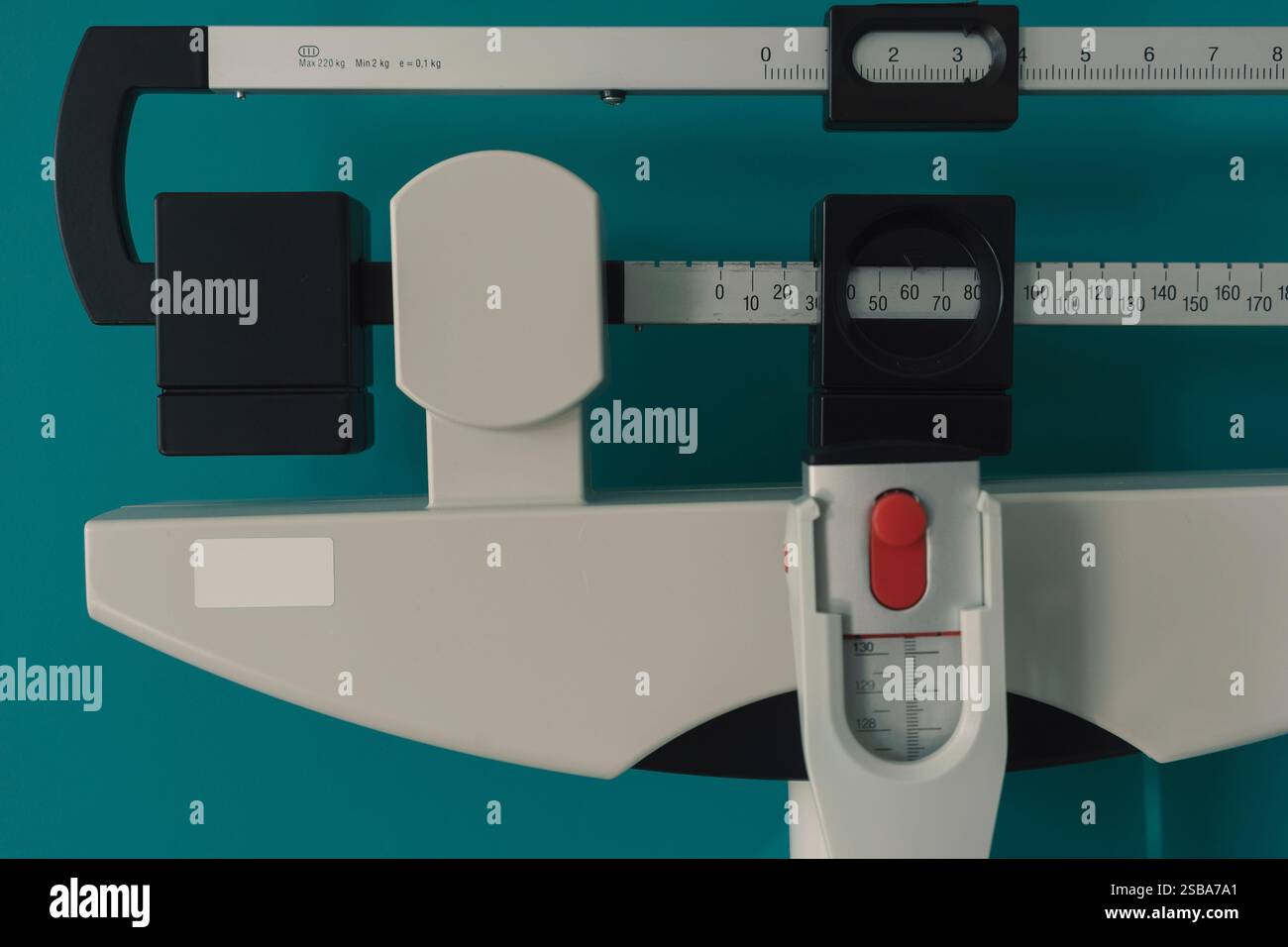 Scales for measuring the weight of patients seen close up, in front of ...