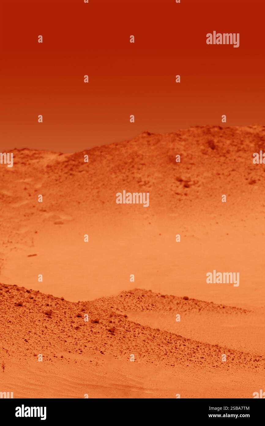Red empty planet landscape with sand and sky Stock Photo - Alamy