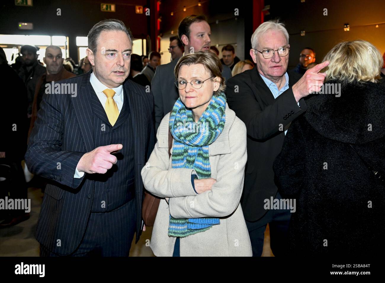 N-VA chairman Bart De Wever and his wife Veerle Hegge and advisor Pol ...