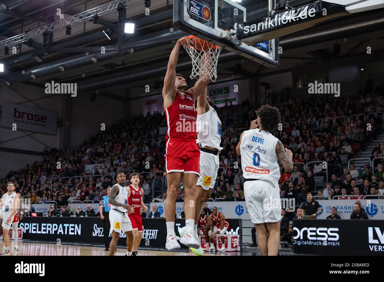 01 February 2025, Bavaria, Bamberg: Basketball, Bundesliga, Main Round ...