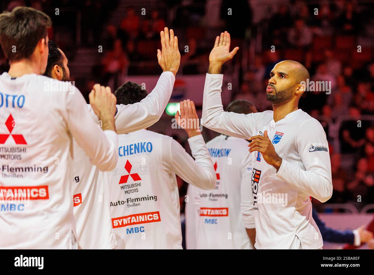 Akeem Vargas (Syntainics MBC, #11), vor Spielbeginn, Bamberg Baskets vs. Syntainics MBC ...