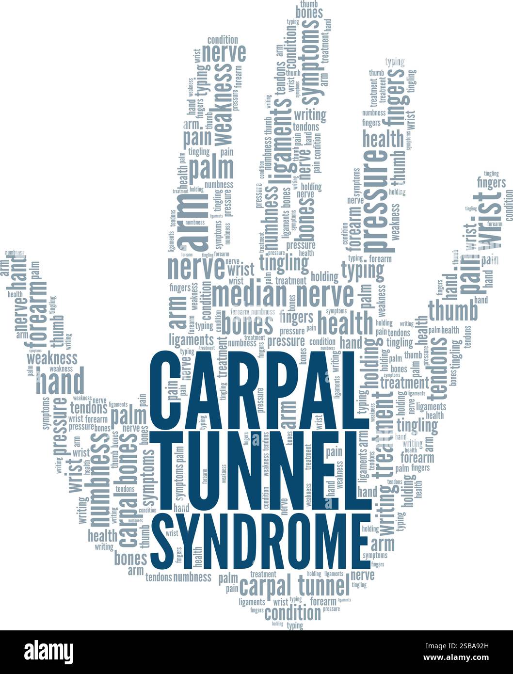Carpal Tunnel Syndrome conceptual vector illustration word cloud isolated on white background ...