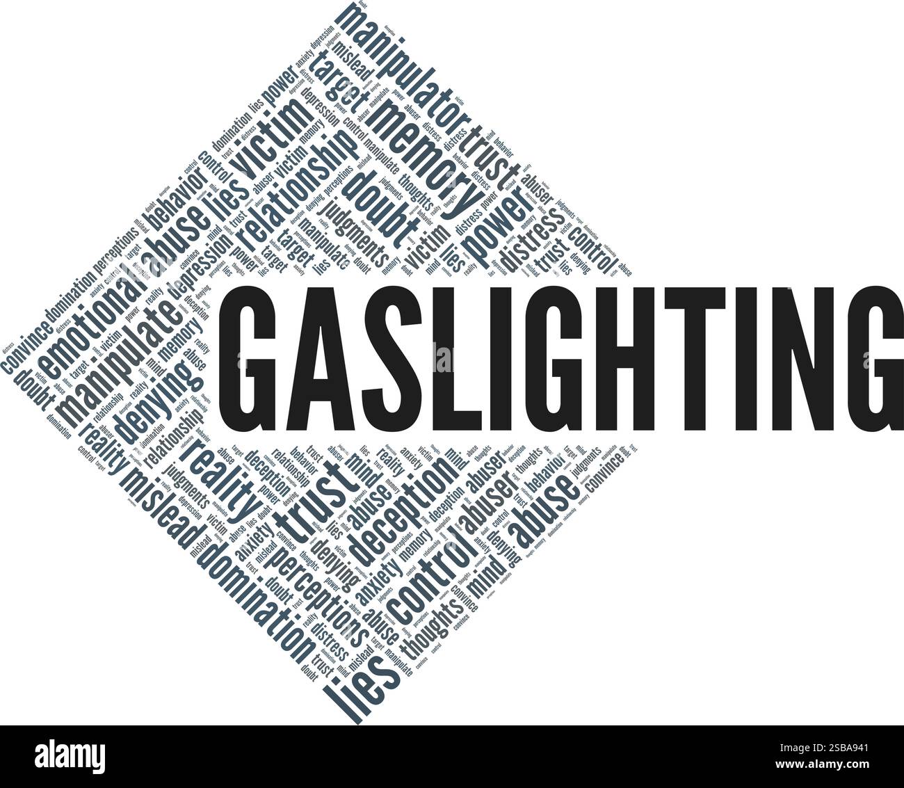 Gaslighting word cloud conceptual design isolated on white background ...