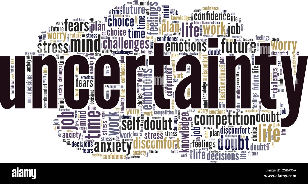Uncertainty conceptual vector illustration word cloud isolated on white ...