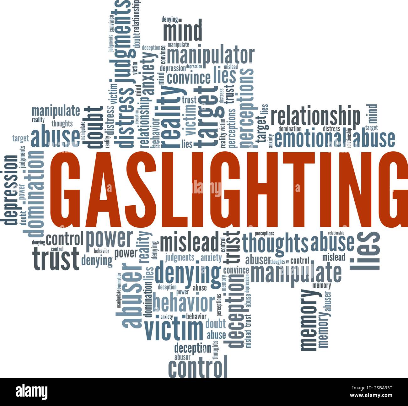 Gaslighting word cloud conceptual design isolated on white background ...