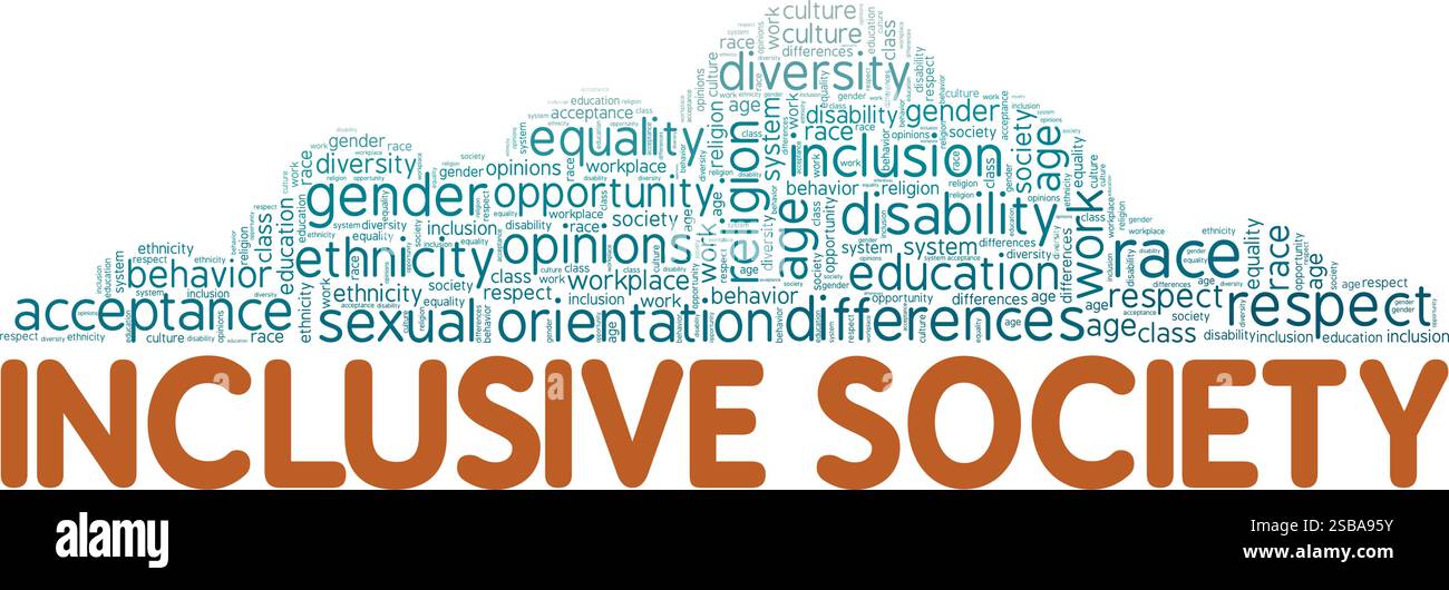Inclusive Society conceptual vector illustration word cloud isolated on ...